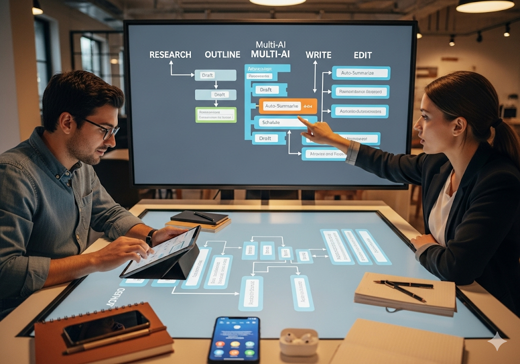 AI productivity dashboard showing optimization strategies and workflow ...